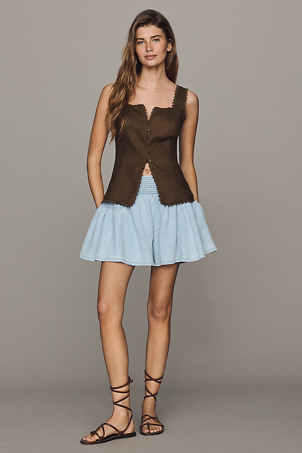 PILCRO Pilcro Reese Smocked Skirty Shorts
